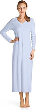 Hanro Pure Essence / Nachthemd 1/1 Arm 130 cm, chemise de nuit Femme, Bleu (Blue Glow 0511), 44-46 (Taille fabricant: M)