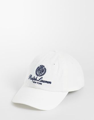 Polo Ralph Lauren Casquette de baseball vintage &agrave; logo tennis - Blanc