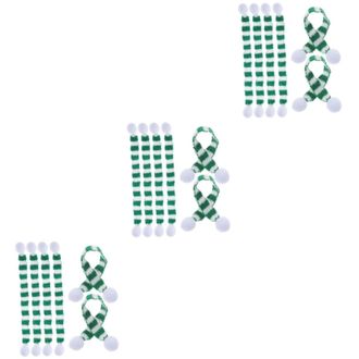 Pretyzoom Puppenschal Klein 18 STK Mini-weihnachtsschal Cute Christmas Decor Weihnachts Party Schal Flasche Gestrickter Schal F&uuml;r Weihnachtstiere Weihnachtsdeko