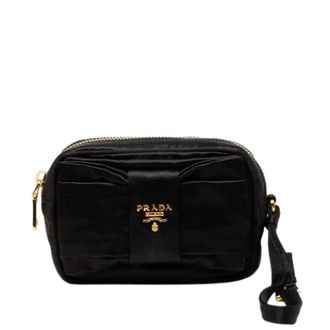 Prada Pre-owned Pochette en Satin - Femme - Pre-owned - Noir - Taille: ONE Size