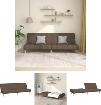 vidaXL The Living Store Schlafsofa 2-Sitzer Taupe Stoff - Sofas