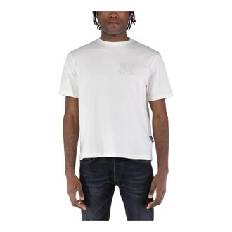 Palm Angels Homme, Tops, Blanc, Taille: M T-shirt Monogramme