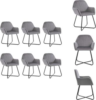vidaXL Vidaxl - Chaises à manger lot de 6 gris velours - Chaise De Salle à Manger - Chaises Design - Chaises Modernes - Chaises Velours - Set De Chaises
