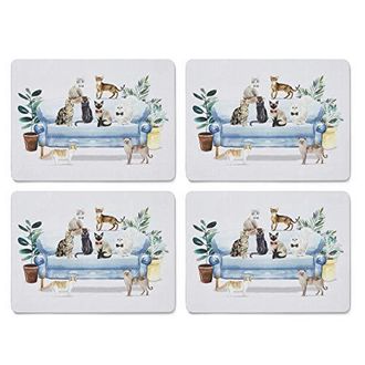 Cooksmart Lot de 4 Sets de Table Motif Chats Curieux