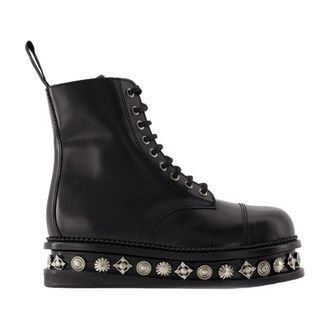 Toga Archives Womens Studded Leather Boots Black
