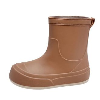 Generic Bottes en caoutchouc mi-mollet pour femme avec doublure chaude, r&eacute;sistantes &agrave; leau, faciles &agrave; nettoyer, polyvalentes, bottes de pluie &agrave; fond &eacute;pais con