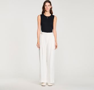 Sandro Pantalon de tailleur &agrave; rayures