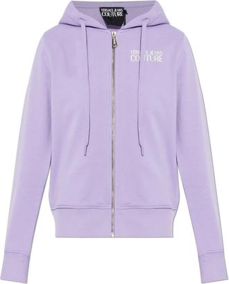 Versace Jeans Couture Femme, Sweatshirts et sweats &agrave; capuche, Violet, Taille: 38 FR Sweat &agrave; capuche zipp&eacute;