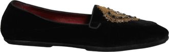 Dolce & Gabbana Homme, Chaussures, Noir, Taille: 44 EU Mocassins en Velours Sacr&eacute; Coeur