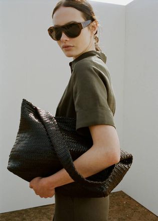 Mango Beuteltasche in Flecht-Optik schokolade - Damen - Einheitsgr&ouml;&szlig;e - MANGO