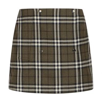 Burberry Femme, Jupes, Vert, Taille: 38 FR Mini-jupe &agrave; Carreaux