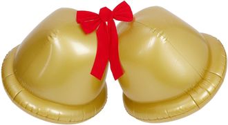 Garneck 2st&uuml;cke Aufblasbare Christbaumkugel Glocke f&uuml;r Garten und Terrasse Weihnachtsglocke mit Schleife Aufblasbare Weihnachtsdeko f&uuml;r Veranda