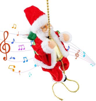 Generic Weihnachtsmann zum Klettern auf Seil - Musik-Dekoration f&uuml;r Partys - Weihnachtsmann Dekoration f&uuml;r den Winter, f&uuml;r Haus im Freien, Garten, und Fenster