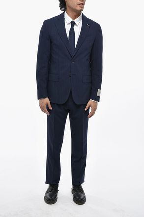Corneliani CC COLLECTION Nadelstreifen-Anzug aus Wollmischung mit klassischem Revers Corneliani