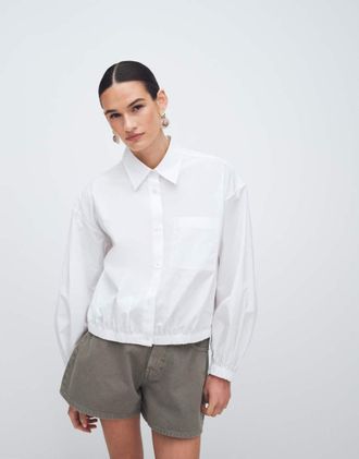 Arket Chemise &agrave; ourlet boule - Blanc