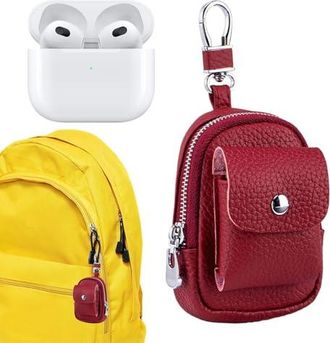 Generico Porte-cl&eacute;s mini sac &agrave; dos en cuir PU - Clip m&eacute;tallique pour sac anti-perte | Porte-cl&eacute;s en cuir PU avec charm, pour femme, famille, cartes, &eacute;couteurs,