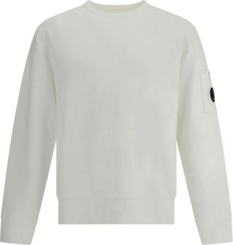 C.P. Company C.p. Company, Homme, Sweatshirts et sweats &agrave; capuche, Blanc, Taille: L SweaT-shirt &agrave; col rond avec logo