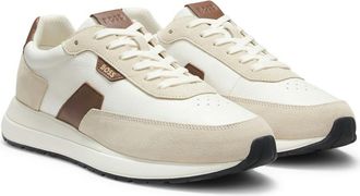 HUGO BOSS Sneaker aus einem Leder-Mix mit Kontrast-Details in