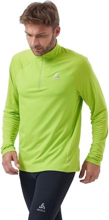 Odlo Herren Laufoberteil mit Reißverschluss Essential CERAMIWARM, Lime Green, M