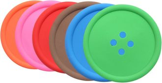 Cabilock 6stücke Silikon-bechermatte Wärmeisolierter Tassenmattenhalter Runde Knopfform Tassenuntersetzer Für Schreibtisch rutschfeste Tablettmatten Waschbar W