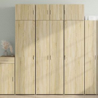 vidaXL Vidaxl - Armoire de rangement ch&ecirc;ne sonoma 70x42,5x225 cm - 6 compartiments - Bois ding&eacute;nierie - Design vertical pour petits espaces