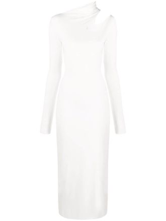 Manurí robe Bambina On A Saturday Night à découpe - Blanc