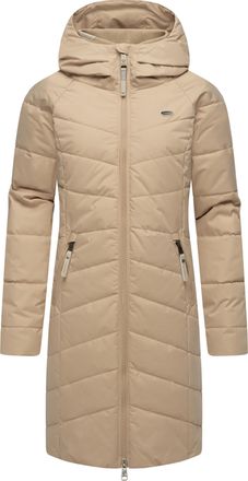 Ragwear Damen Wintermantel warmer wasserdichter Steppmantel lang mit Kapuze Dizzie Coat Taupe24 Gr. XXL