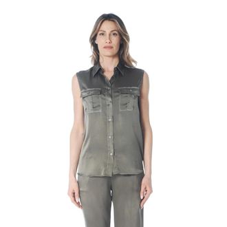 Caliban &Auml;rmelloses Hemd - - Blouses & Shirts - Damen - Gr&uuml;n - 2XL