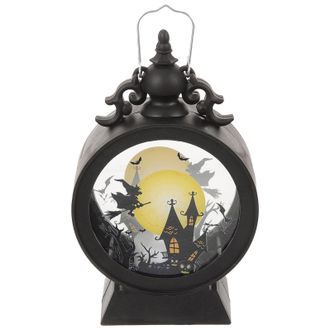 BESPORTBLE Zerodeko Halloween Laterne Dekorativ Vintage Laterne mit Transparentem Hexen Design Batteriebetrieben Leichte Tisch und Handlaterne f&uuml;r Halloween Deko