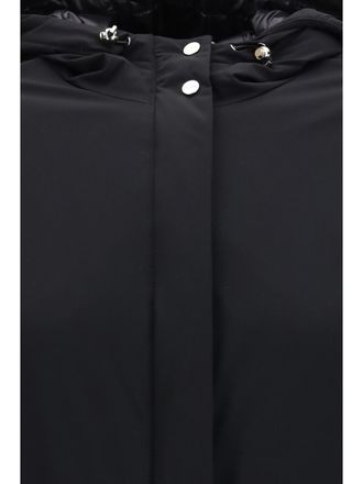 Herno Womens Hooded Down Jacket Black Outer Polyamide