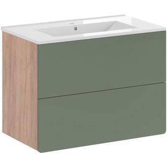 Vicco Meubles bain Izan, Force dor Ch&ecirc;ne/Vert, 2 pi&egrave;ces
