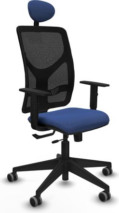Piqueras y Crespo Atmungsaktiver Schreibtischstuhl mit 1D-Armen, h&ouml;henverstellbare Lendenwirbelst&uuml;tze und festes Kopfteil, ausgestattet mit Syncro/Traslack und Schneide