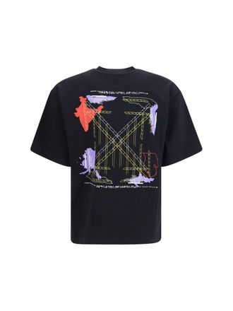 Off-white Mens Archigeography Arrow Skate T-Shirt Black Cotton T-Shirts And Polos