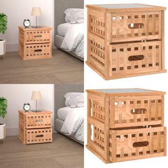 vidaXL Nachttisch 34x34x34 cm Massivholz Nussbaum - Nachttisch - Holzm&ouml;bel - Esszimmertisch - Couchtisch - Sideboard - Home & Living