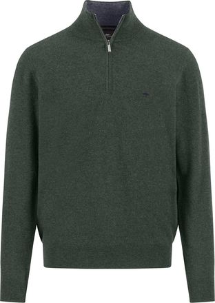 Fynch-Hatton Troyer aus Kaschmir-Mix mit Rei&szlig;verschlusskragen Dark ivy / 3XL