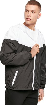 Build Your Brand 2-Tone Tech Windrunner, Black/White, 5XL