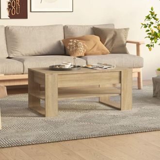 vidaXL Table basse Ch&ecirc;ne sonoma 102x55x45 cm Bois ding&eacute;nierie