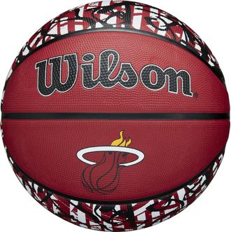 Wilson NBA Team Graffiti Basketball - Miami Heat, Gr&ouml;&szlig;e 17,8-74,9 cm