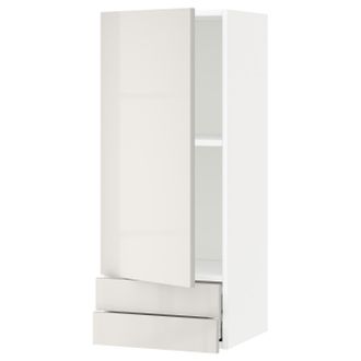 IKEA METOD / MAXIMERA Wandschrank mit Tür/2 Schbubladen