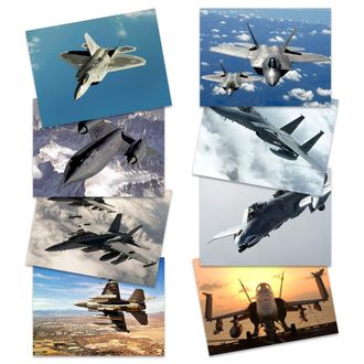 Artery8 Military SR-71 Blackbird F-15 Eagle F-16 Falcon F-18 Hornet F-22 Raptor Fighters Navy Wall Art Poster Pack of 8 Militär Adler Kämpfer Marine Wand