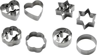 Zenker 42892 Set de 2 emporte-pi&egrave;ces &agrave; p&acirc;tisserie, emporte-pi&egrave;ces visage, emporte-pi&egrave;ce pour biscuits Linzer, Acier inoxydable, Argent, 6 cm