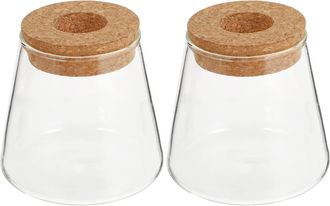 Cabilock 2Pcs Glas Pflanzer Hydro Vase mit Holz Deckel Pflanzer Birne Glas Vase Propogation Station für Hydrokultur Pflanzen Home Büro Garten Dekoration
