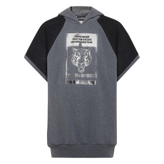 Plein Sport Homme, Sweatshirts et sweats &agrave; capuche, Gris, Taille: 3XL Sleeveless Sweat &agrave; capuche Tiger