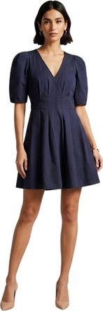 Ted Baker Minikleid f&uuml;r Damen, V-Ausschnitt, Puff&auml;rmel (Marine)