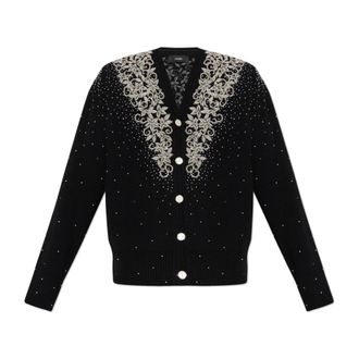 Amiri Strickjacke mit schimmernden Verzierungen - - Knitwear - Herren - Schwarzk - XL