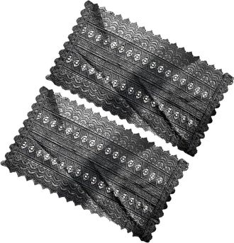 Valiclud 2 St&uuml;ck Franz&ouml;sische Spitzen Tischsets Hochzeit Tischdeko 25X40cm Schwarz Feine Haushaltsmatten f&uuml;r Party und Fest