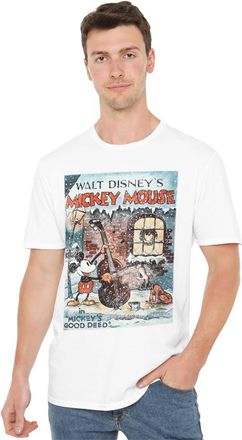 Disney Unisex-T-Shirt, Motiv: Disney Micky Maus, Vintage-Poster, Weihnachten, Gute Tat, wei&szlig;es T-Shirt, wei&szlig;, XXL