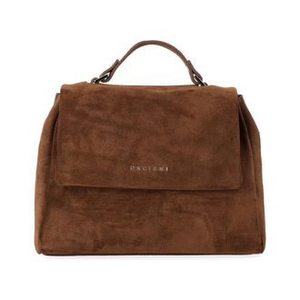 Orciani Sac Peach Small en daim marron