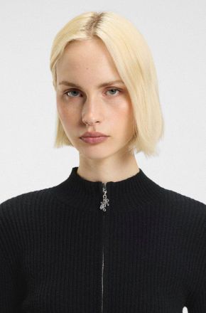 HUGO BOSS Strickjacke Sestry mit 2-Wege-Rei&szlig;verschluss, tailliert