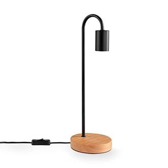 Paco Home Lampe À Poser Lampe Chevet Bureau E14 Minimaliste Scandinave Bureau Pied Bois